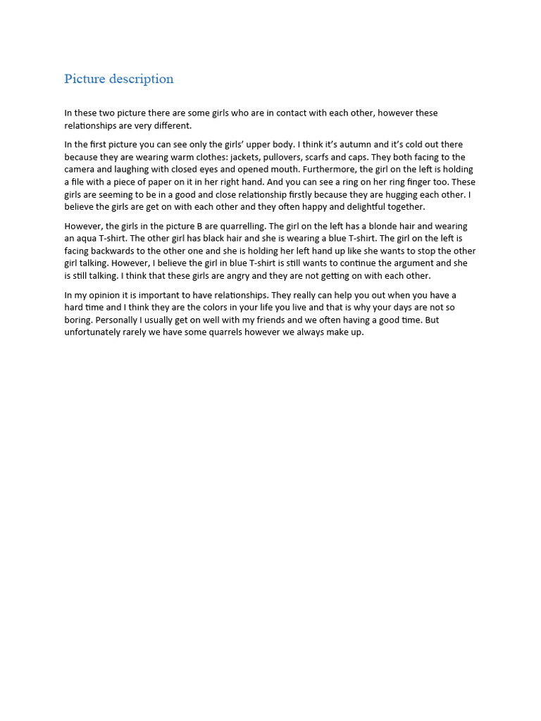 Contrasting Friendships: Joy vs. Conflict | PDF | Self-Improvement ...