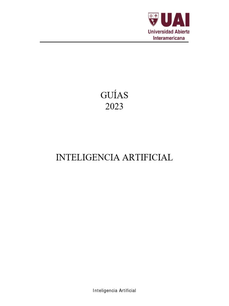 T12340 Inteligencia Artificial - Guias | PDF | Aprendizaje automático | Inteligencia artificial