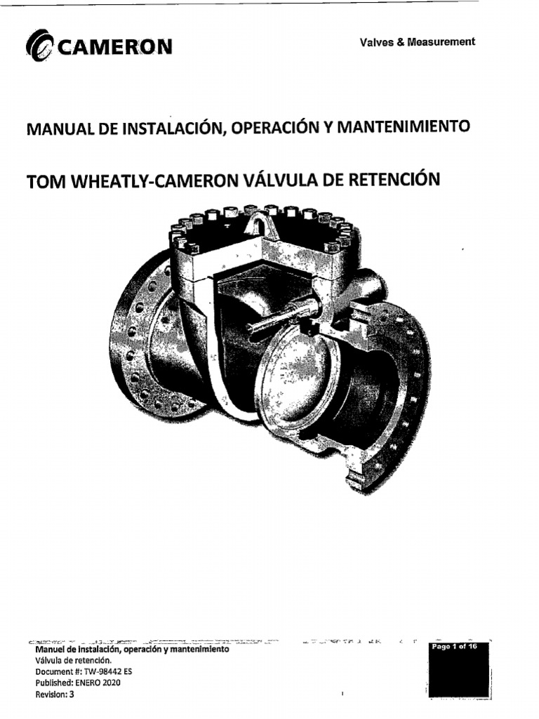 Manual de Instalación, Operación y Mantenimiento Tom Wheatley Valvula ...