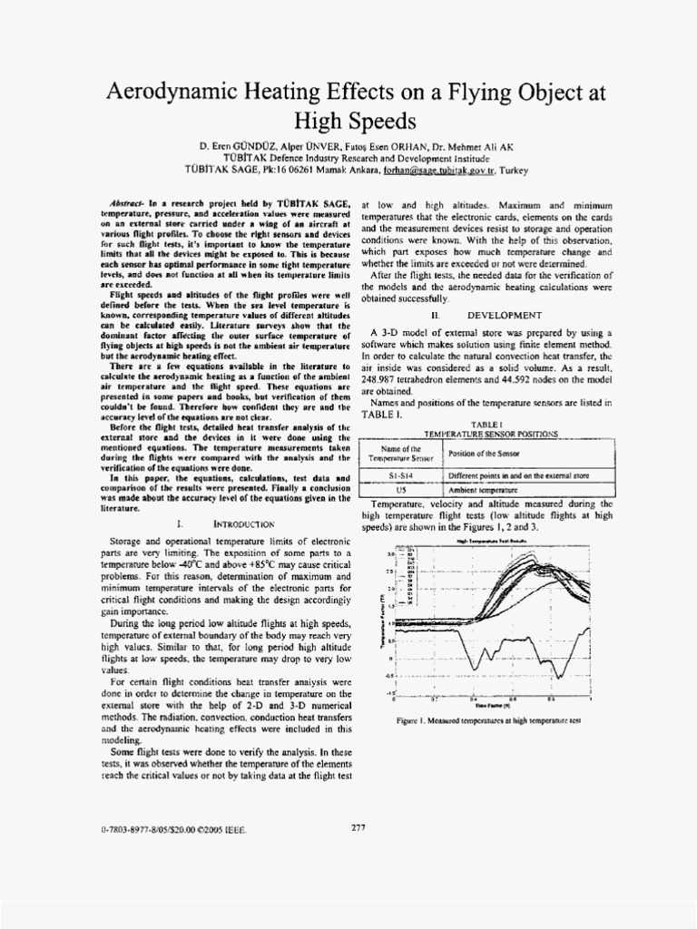Aerodynamic Heating in Tetrahedron Models | PDF | Aerodynamics ...