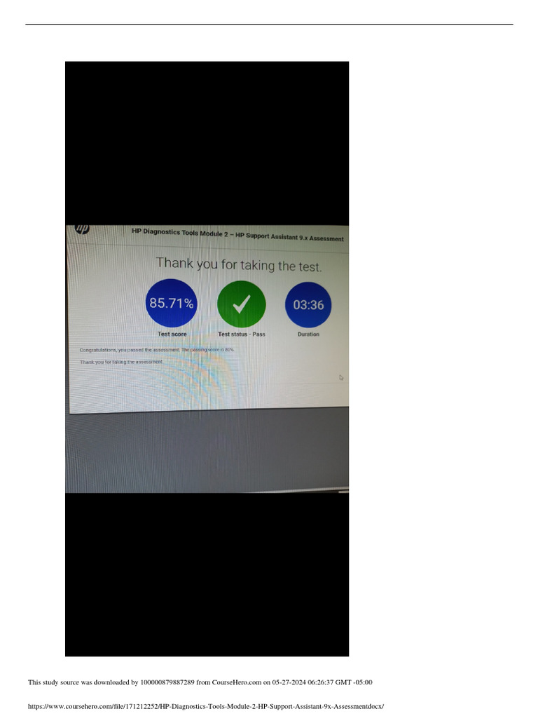 HP Diagnostics Tools Module 2 HP Support Assistant 9.x Assessment | PDF ...