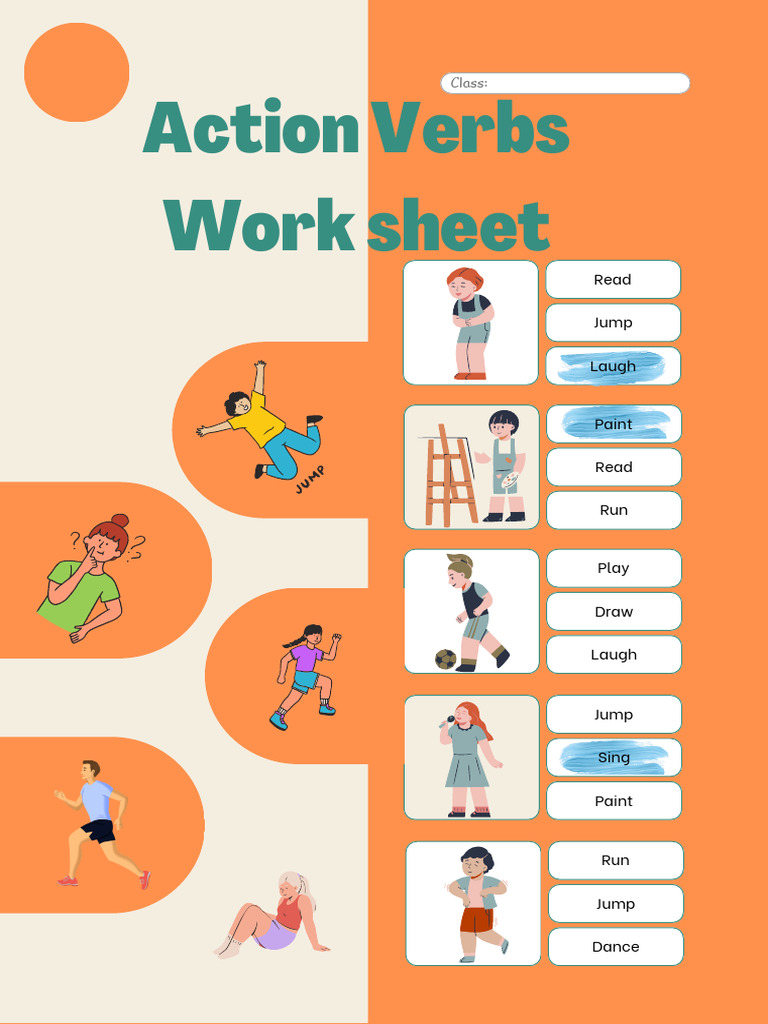 Action Verbs Worksheet | PDF | Linguistics | Syntax Action Verbs Worksheet | PDF | Linguistics | Syntax