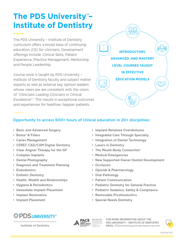 PDS University Brochure | PDF | Dentistry | Dental Implant