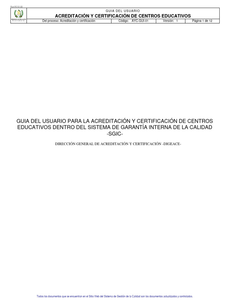 AYC-GUI-01 Guia Del Usuario | PDF | Sistema de manejo de calidad | Evaluación