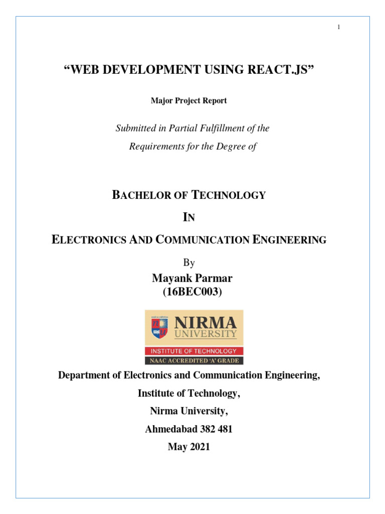 16BEC003 MAYANK PARMAR Report | PDF | Document Object Model | Websites