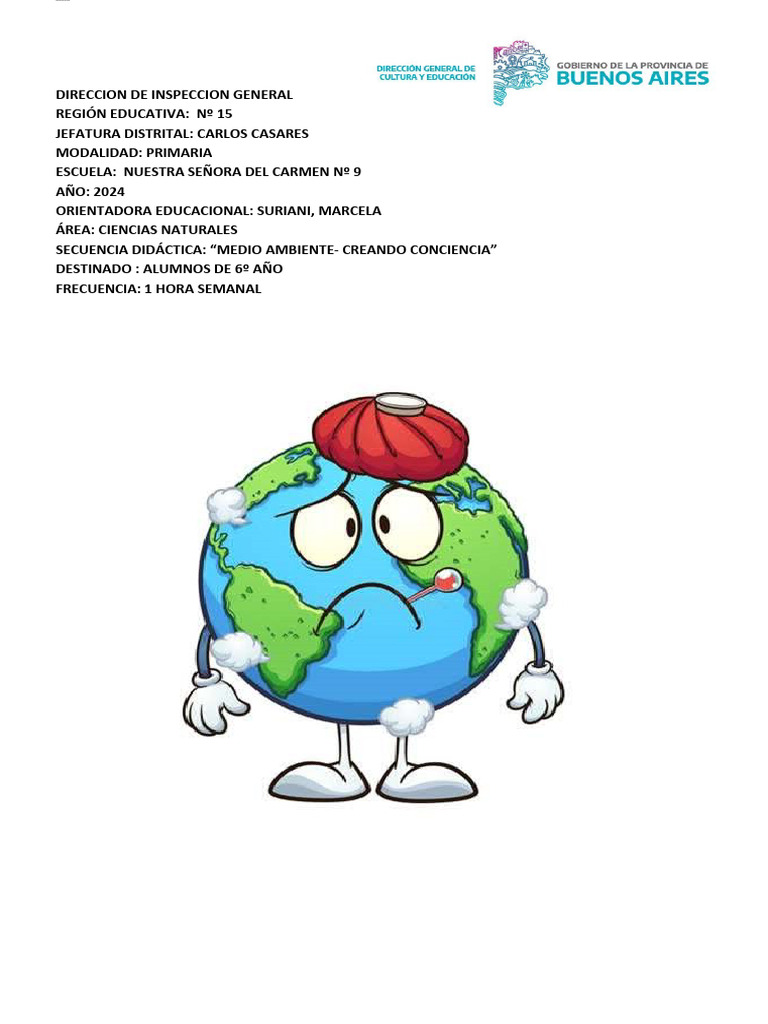 Secuencia Didactica Medio Ambiente | PDF | Entorno natural | Contaminación