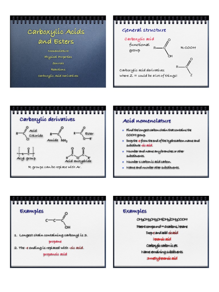 Organic Chemistry Carboxilc Acids and Esters | PDF | Carboxylic Acid ...