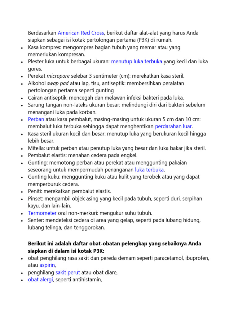 Berdasarkan American Red Cross | PDF