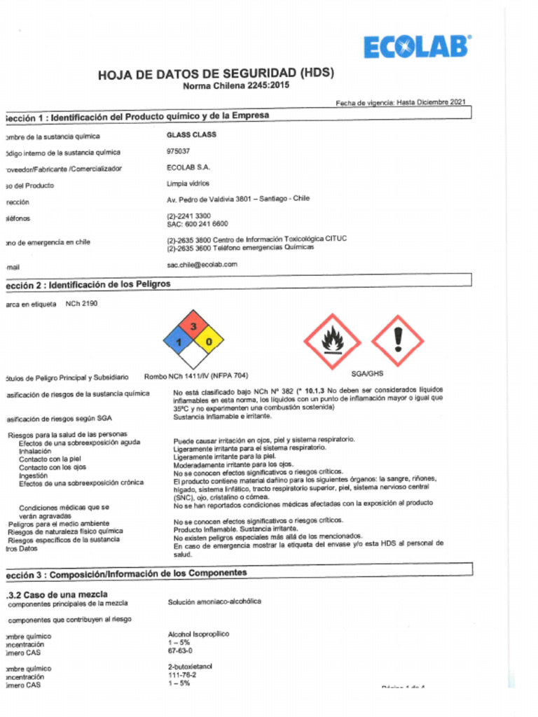 Ecolab Glass Class | PDF