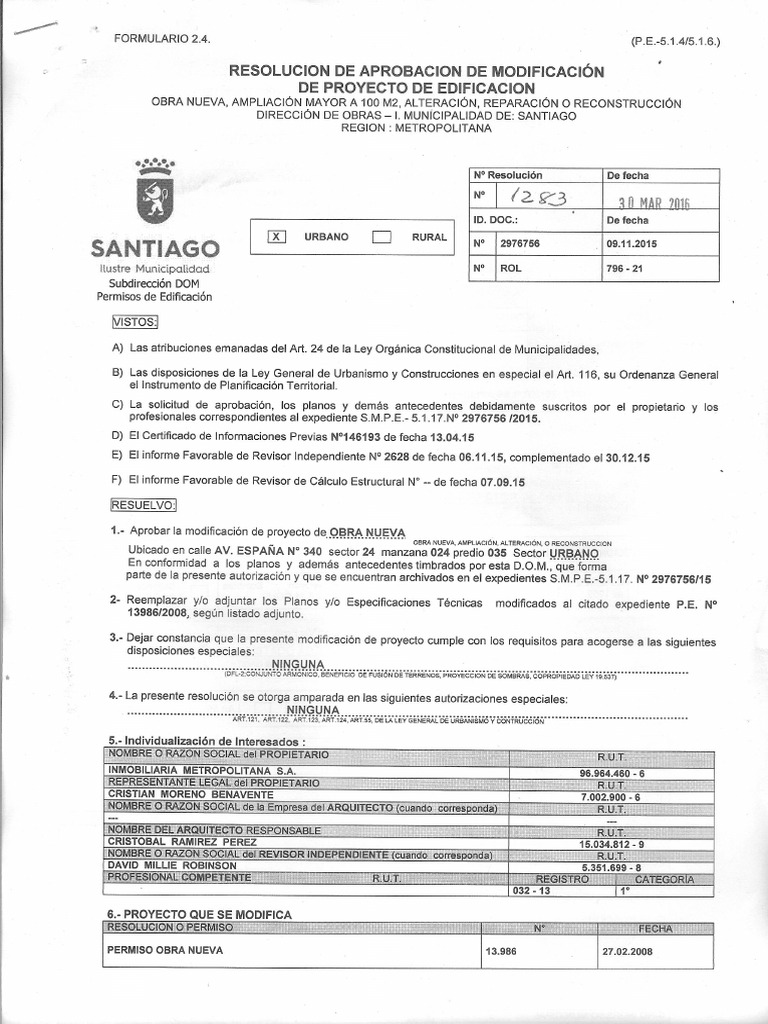 España 340 - Permiso de Edificacion | PDF