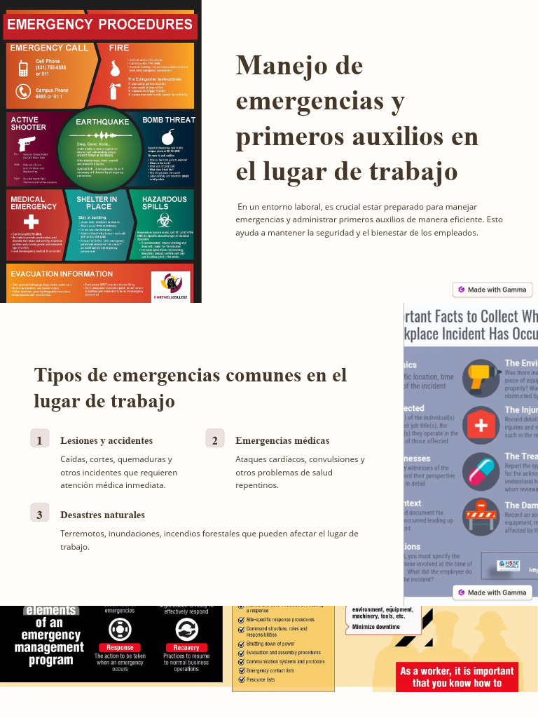 Manejo de Emergencias y Primeros Auxilios en El Lugar de Trabajo | PDF | Primeros auxilios ...