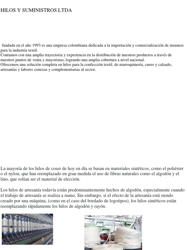 Recibo y Despacho de Hilos | PDF | Textiles | Algodón