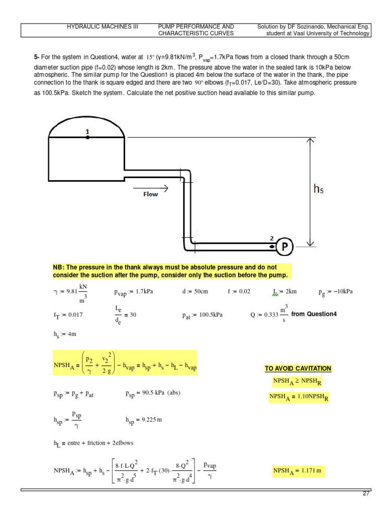 Cavitation & Velocity triangle of Centrifugal pump (1) | PDF | Pump ...