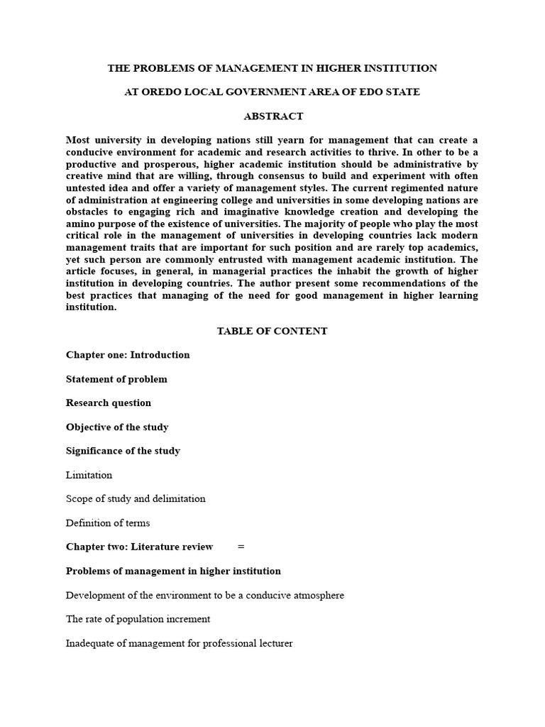 Management Challenges in Higher Education | PDF | Institution | Knowledge