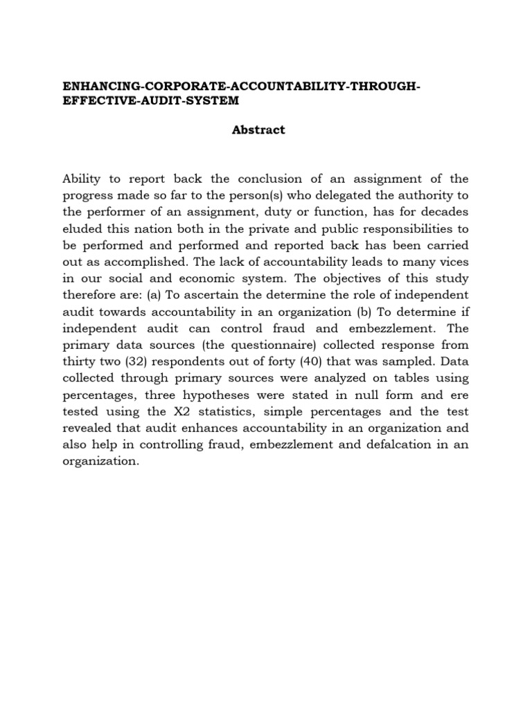Corporate Accountability via Audits | PDF | Audit | Internal Audit