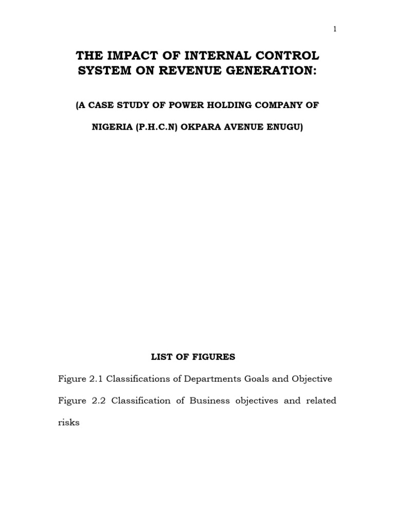 The Impact of Internal Control System On Revenue Generation | PDF ...