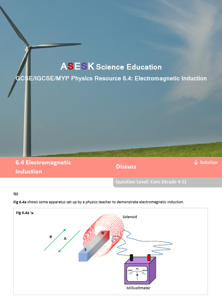 ASESK GCSE Physics Resource 6.4 Electromagnetic Induction | PDF | Force ...