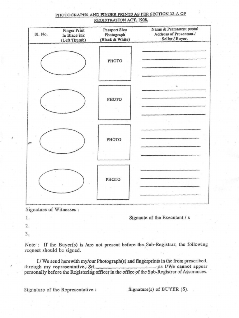 Thumb Impression Form | PDF