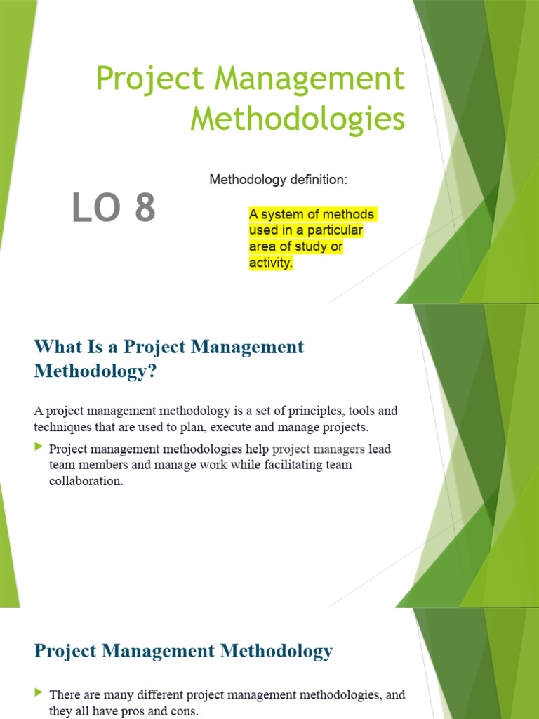 LO8 Project Management Methodologies | PDF | Software Development Process | Agile Software ...
