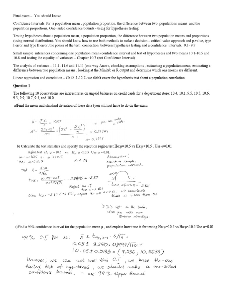 Final Exam - Practice Exam - (Chapter 10, 11 and 12) - Part 2 - Solution | Download Free PDF ...