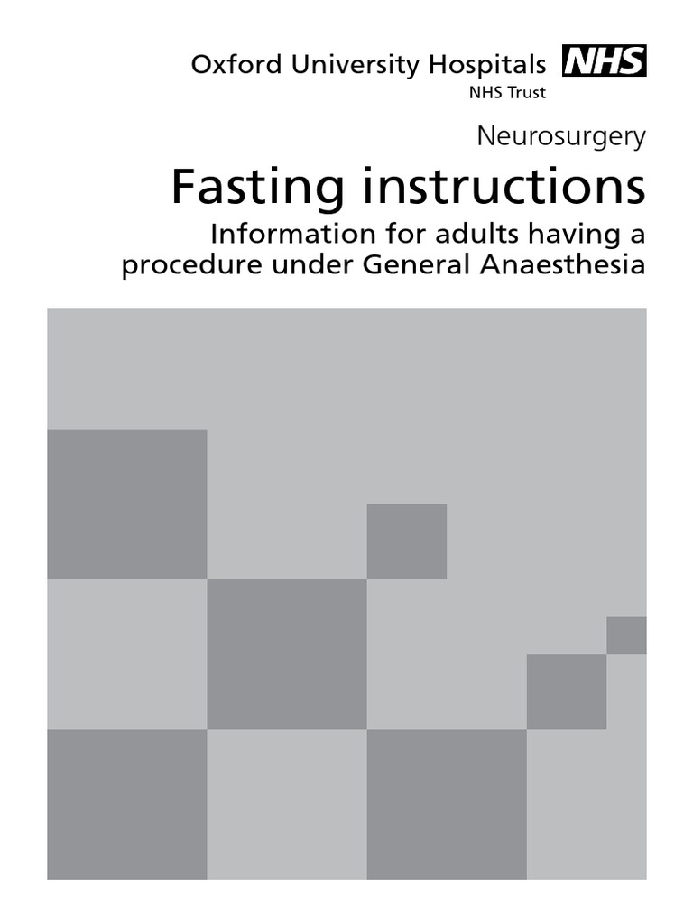 fasting instructions adults | PDF | Drink | Anesthesia