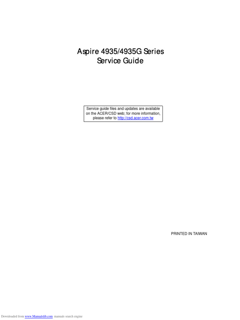 Aspire 4935 Service Guide | PDF | Usb | Computer Hardware