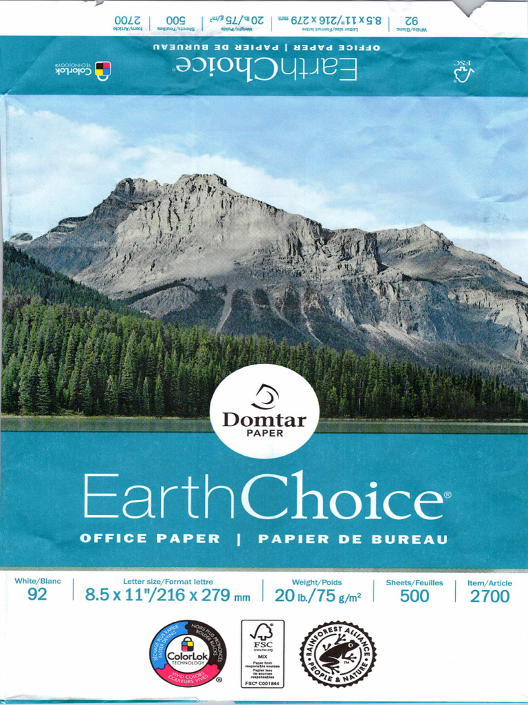 EarthChoice Eco Printer Paper | PDF | Printer (Computing) | Printing