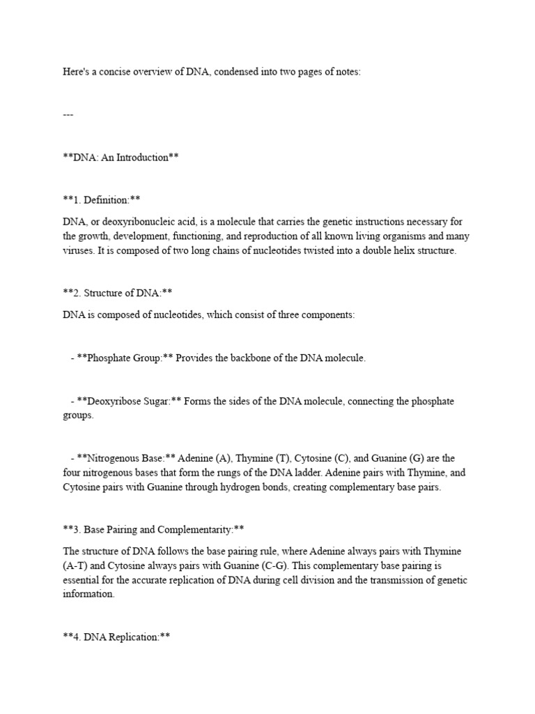 DNA | PDF | Dna | Base Pair