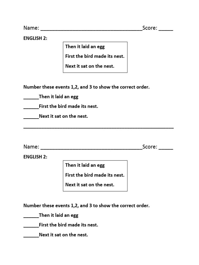 English Activity Sheets | PDF
