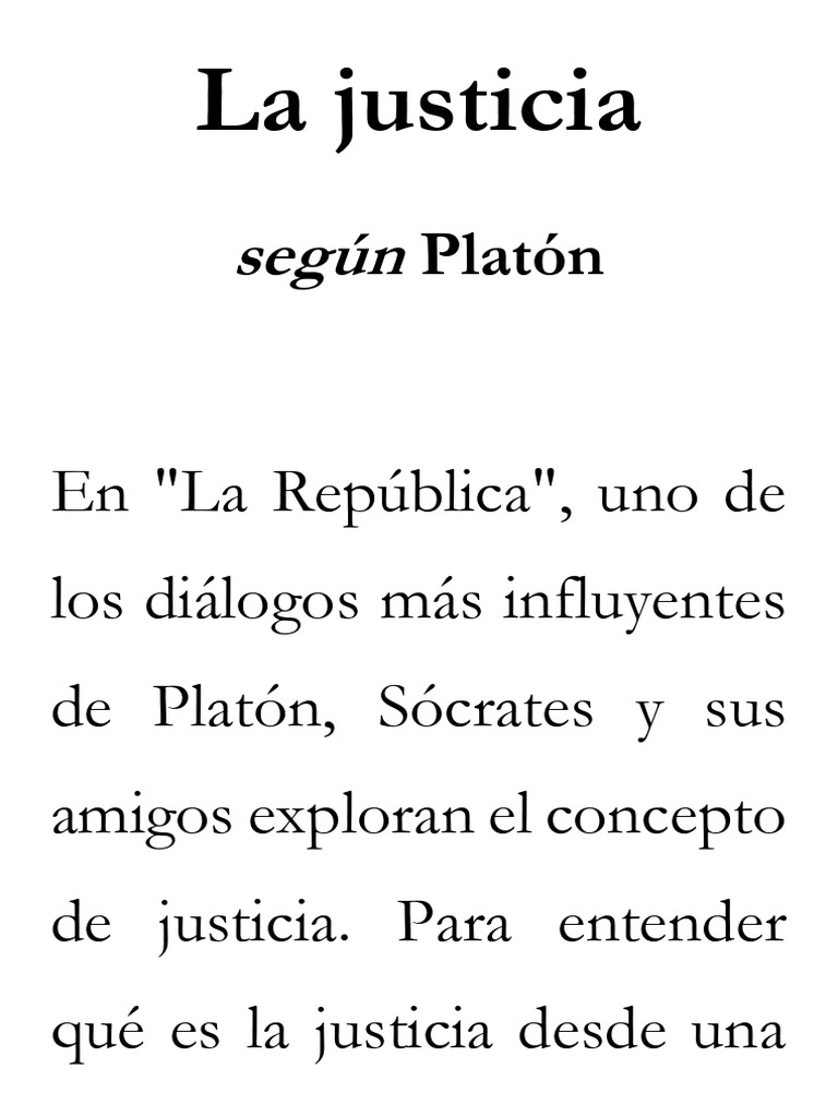 La Justicia Según Platón | PDF | Virtud | Platón