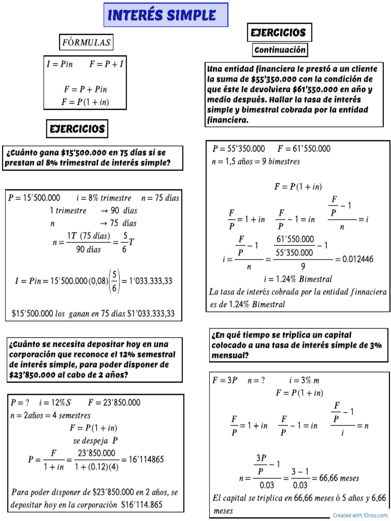 Interés Simple | PDF