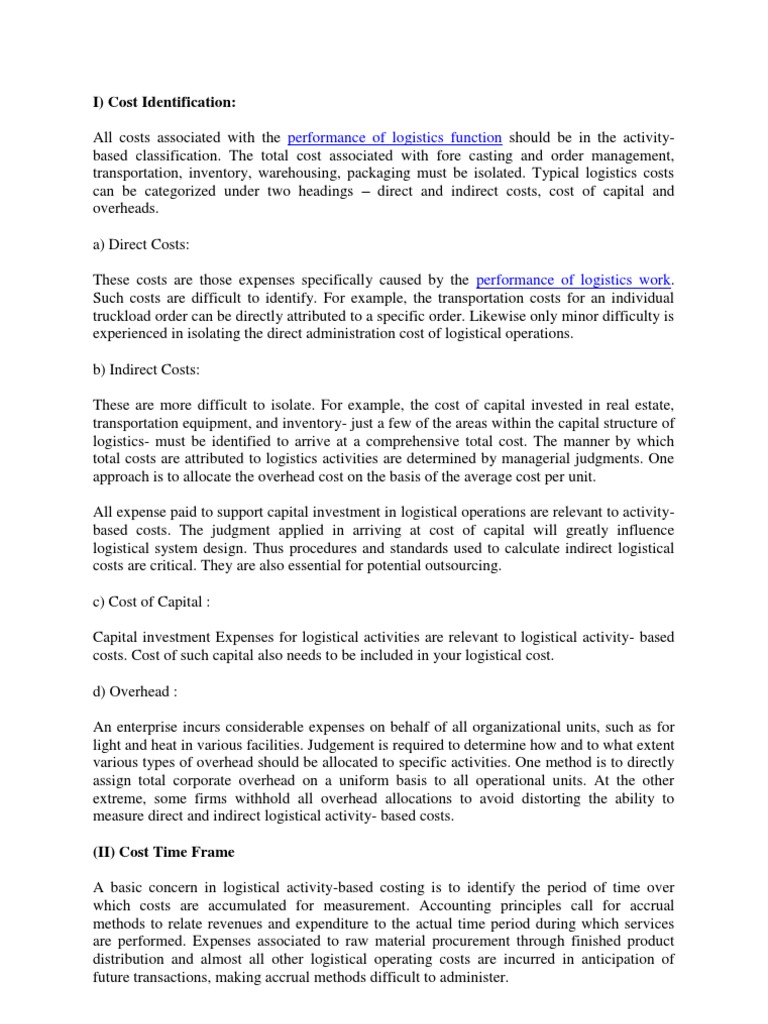 Logistics Cost | Download Free PDF | Logistics | Cost Accounting