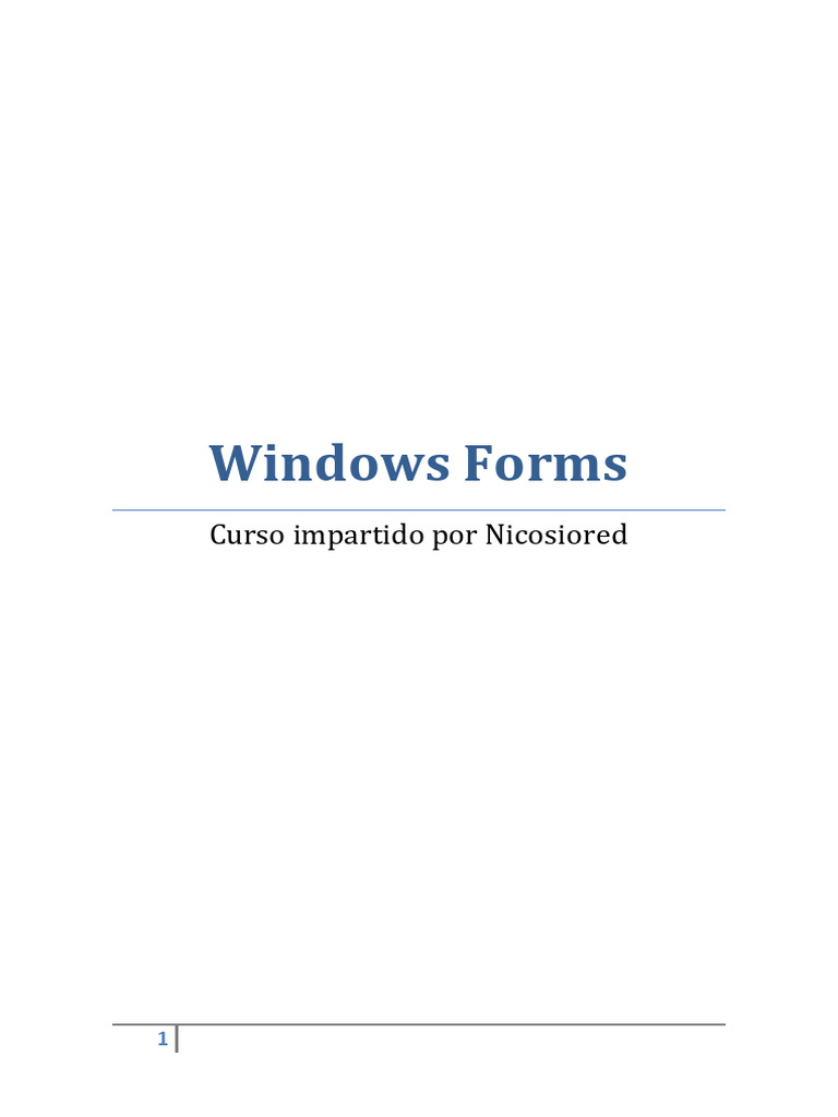 Apuntes WinForms C# | PDF | Ventana (informática) | Programa de computadora Apuntes WinForms C# | PDF | Ventana (informática) | Programa de computadora