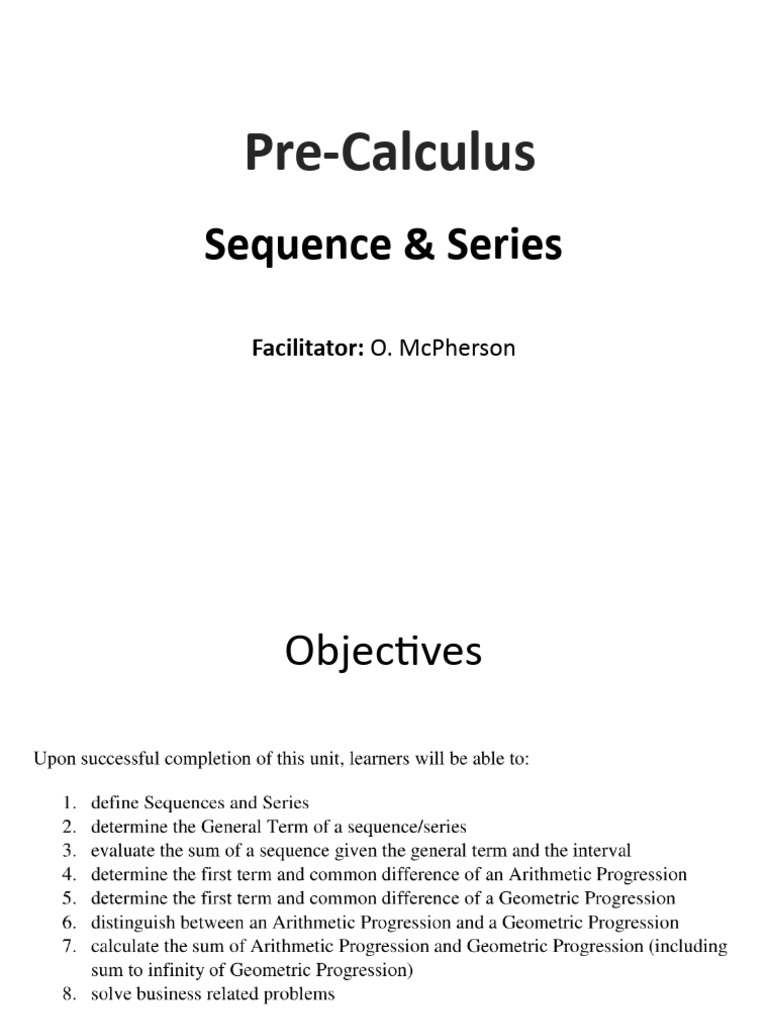Unit 8 - Sequence Series | PDF | Summation | Sequence
