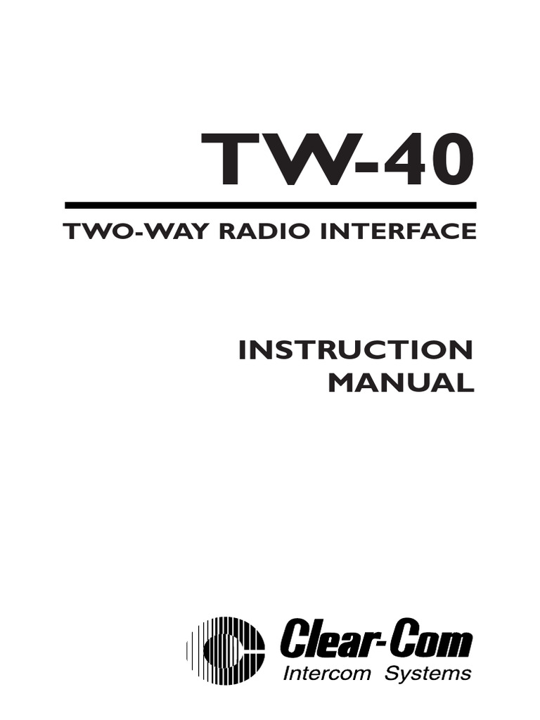 Clear-Com TW-40 Manual | PDF | Electrical Components | Electricity