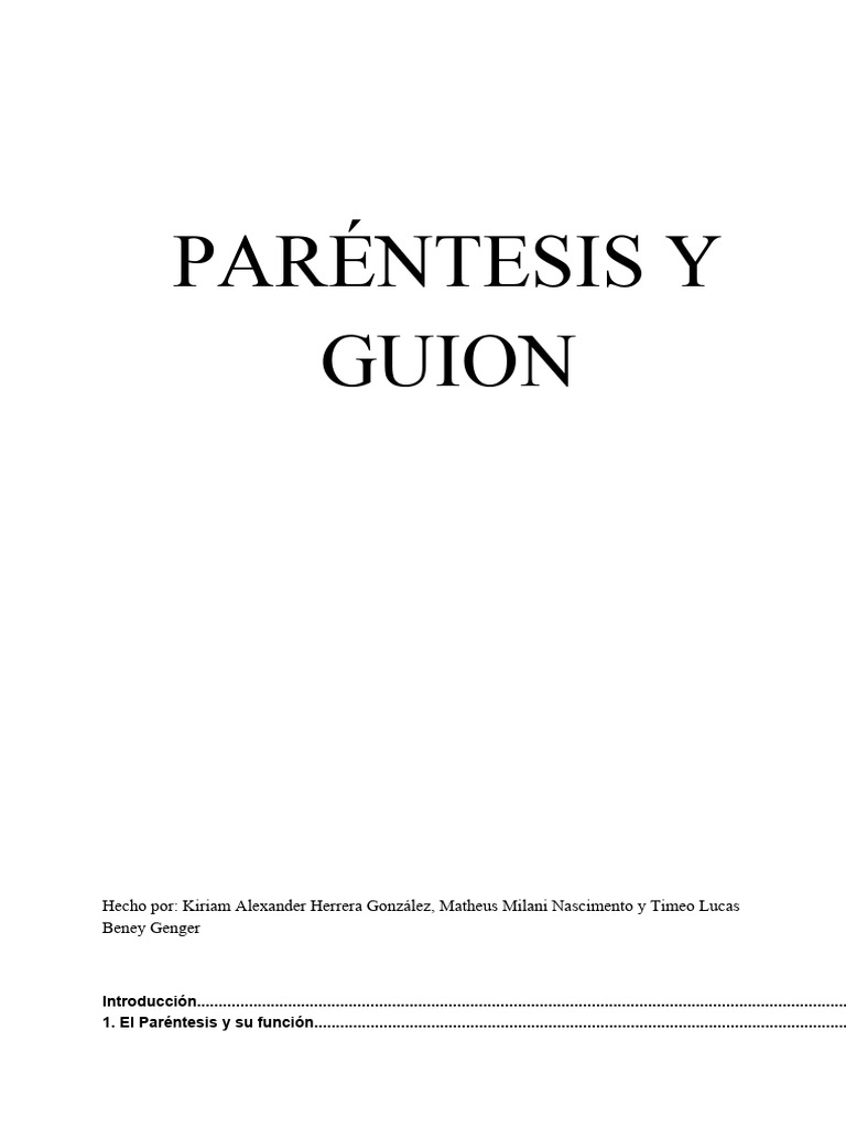 El Paréntesis y El Guion | PDF | Soporte | Coma