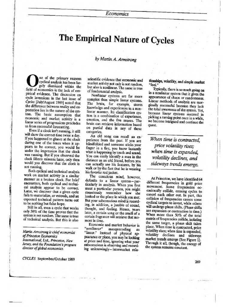 Martin A. Amstrong - The Empirical Nature of Cycles | PDF