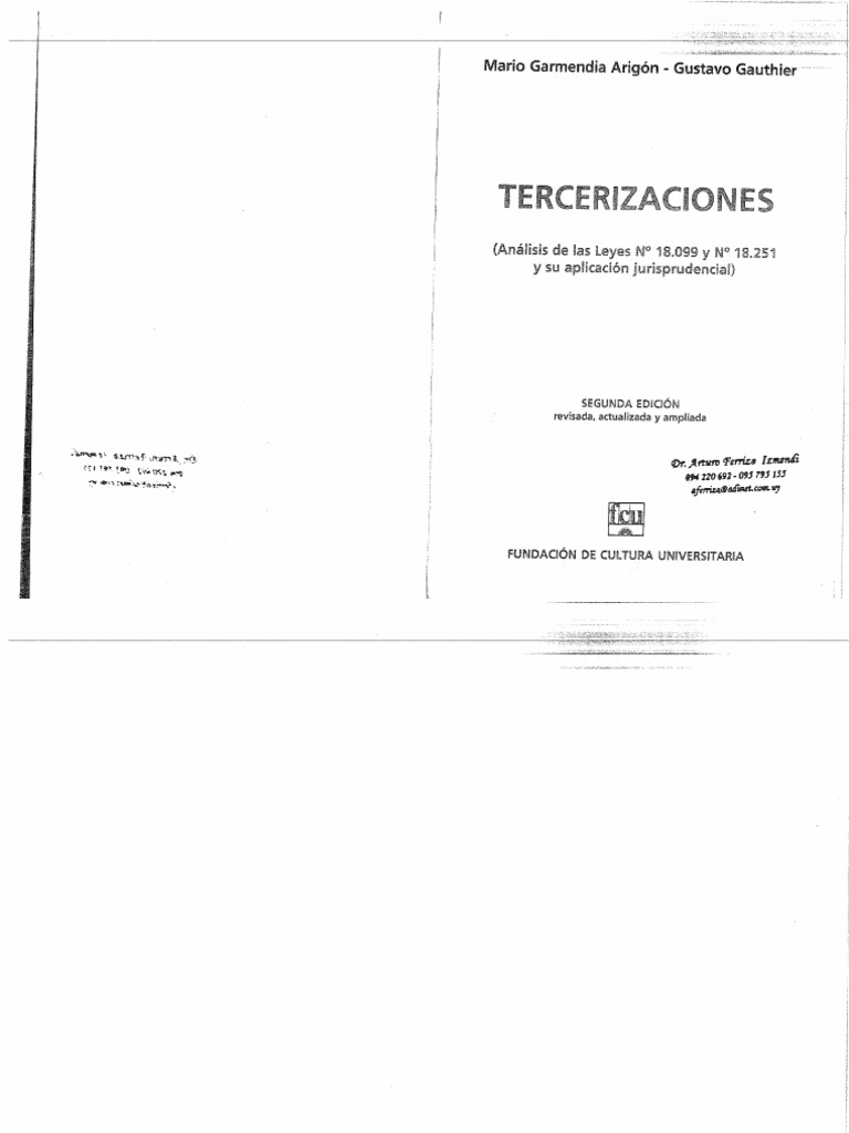 Tercerizaciones. Mario Garmendia Arigón - Gustavo Gauthier | PDF