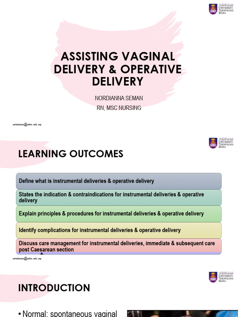 Labour 4. Assisting Vaginal Delivery & Operative Delivery | PDF ...