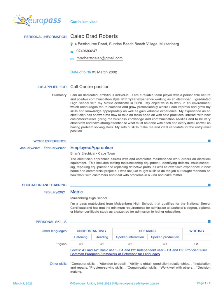 Call Center CV | PDF | Cognitive Science | Behavior Modification