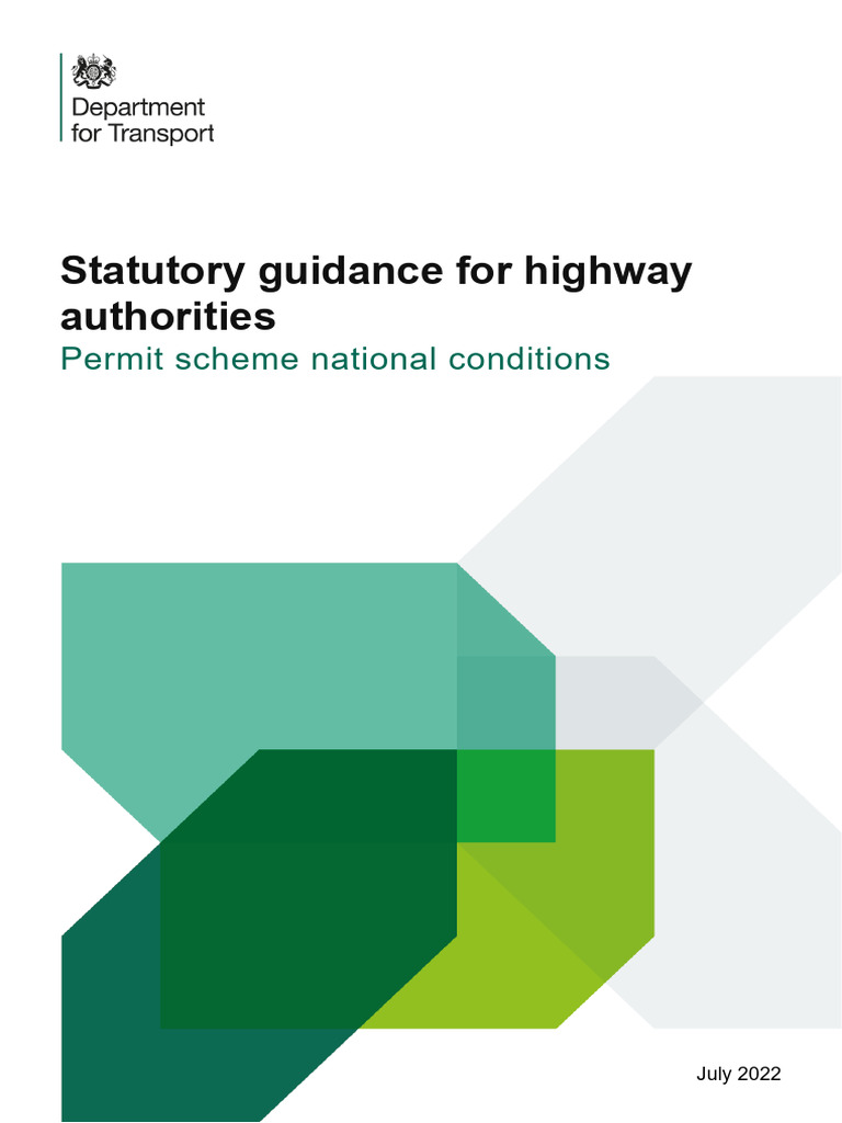 Highway Authority Permit Schemes Conditions July 2022 | PDF | Traffic ...