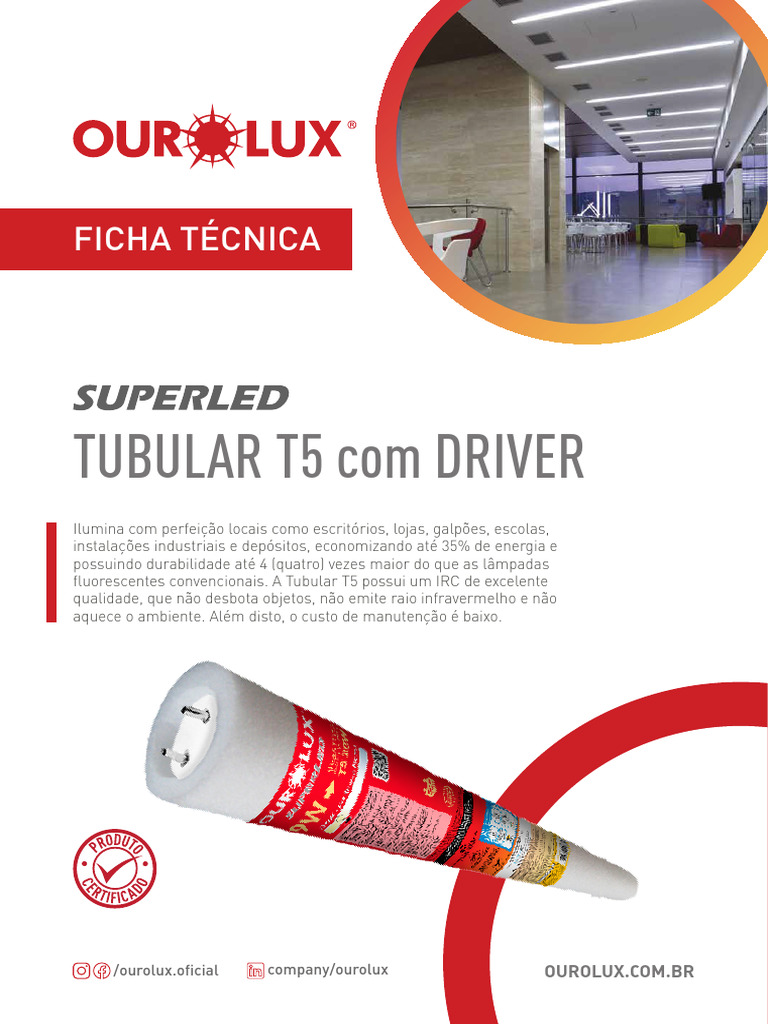 Ficha_Tecnica_Tubular_T5_Driver_2022 | PDF | Engenharia Elétrica