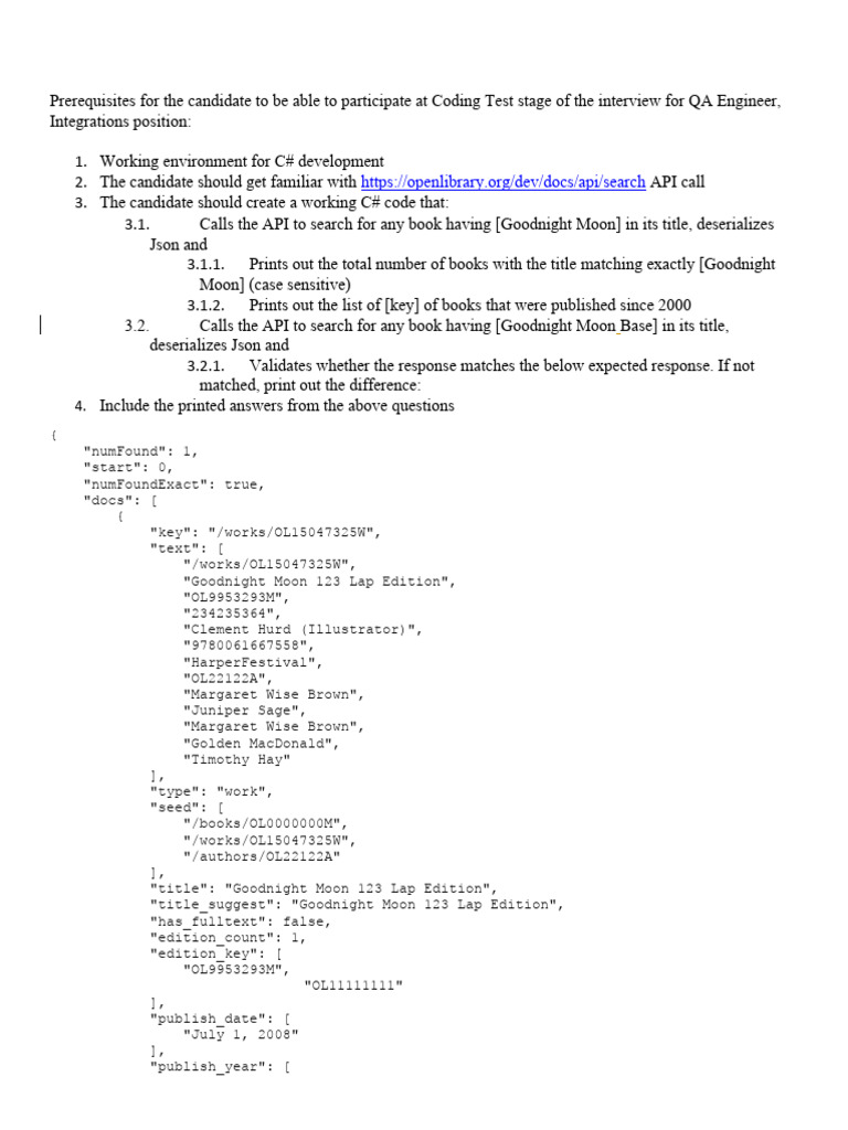 V3-Coding Test Prerequisite | PDF | American Children's Literature