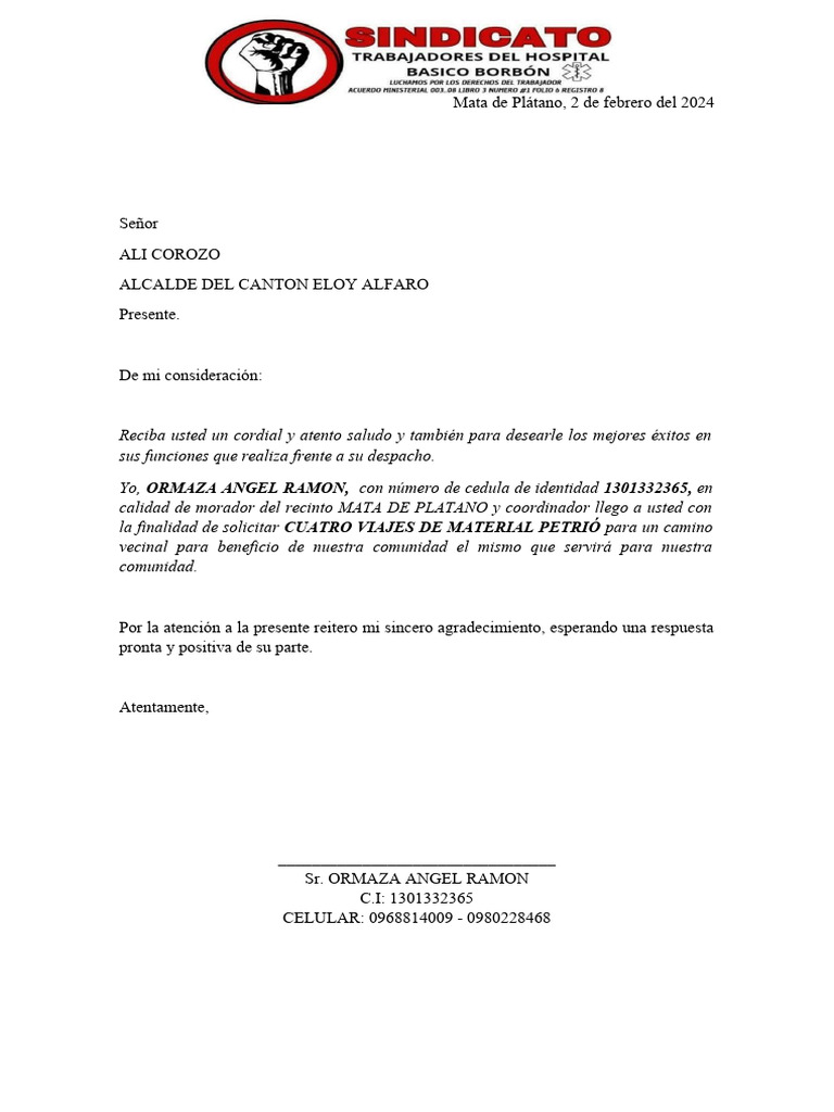 Oficio Solicitud | PDF