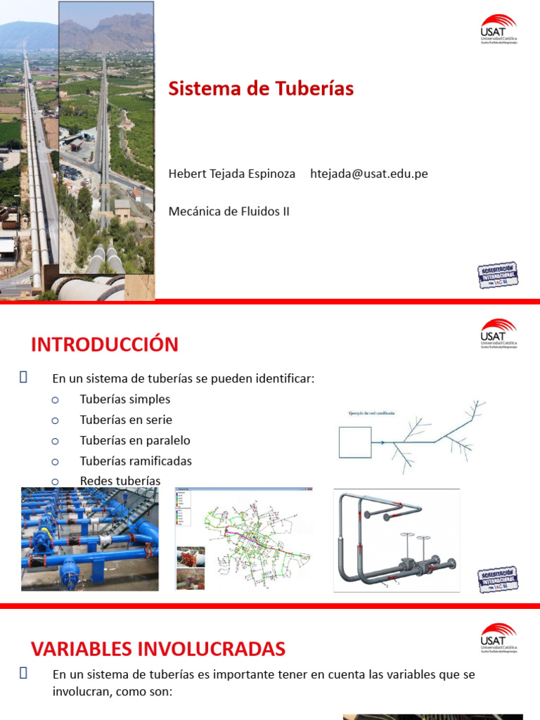 Sistema de Tuberias PPT - Ejercicios | PDF | Tubería (transporte de fluidos) | Fluido