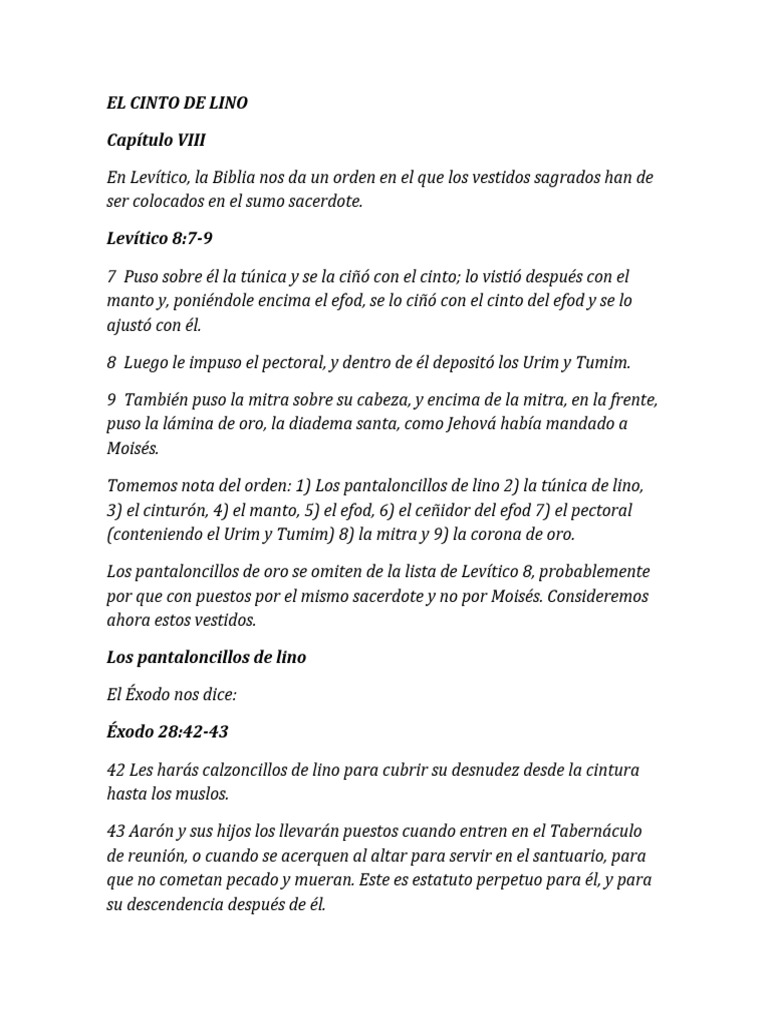 El Cinto de Lino | PDF | Cristo (título) | Pecado