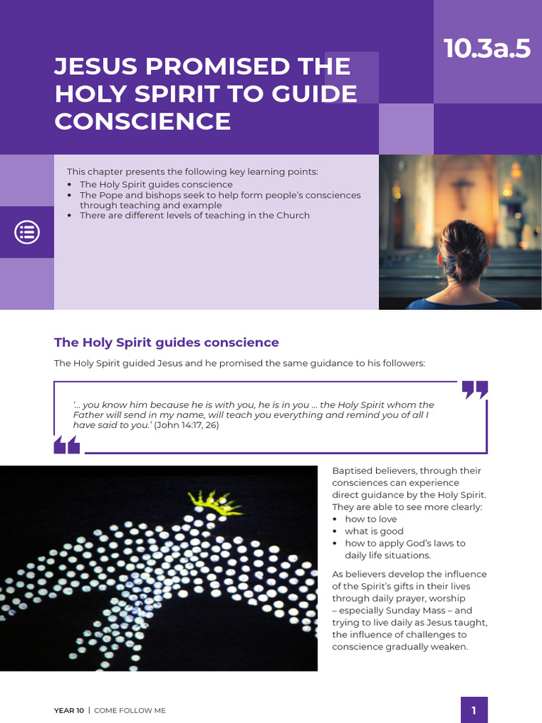 10.3a.5 Jesus Promised The Holy Spirit To Guide Conscience | PDF ...