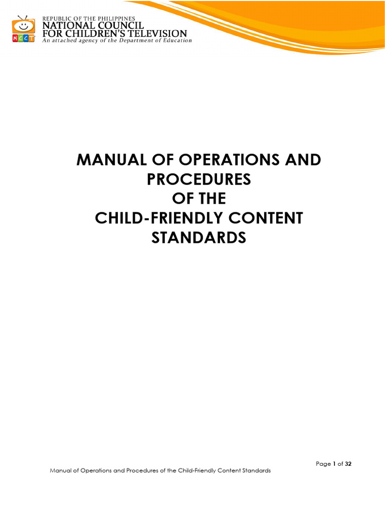 Child-Friendly Content Standards Manual | PDF | Broadcasting | Gambling