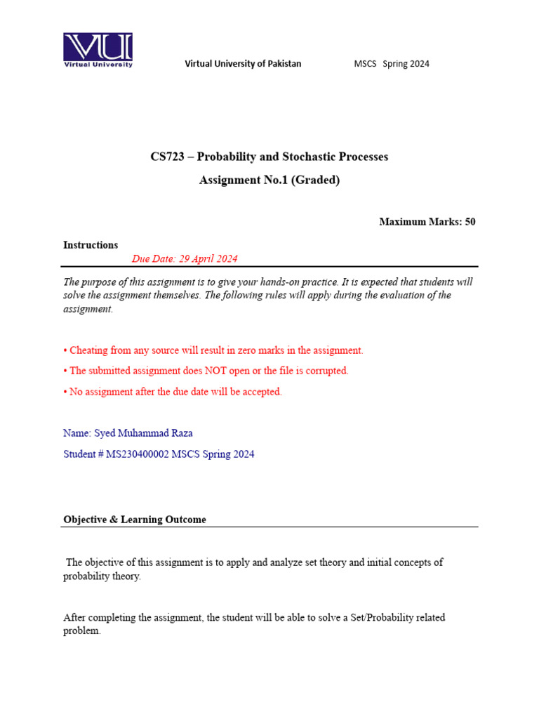 Spring 2024 - CS723 - 2 | PDF | Function (Mathematics) | Integer