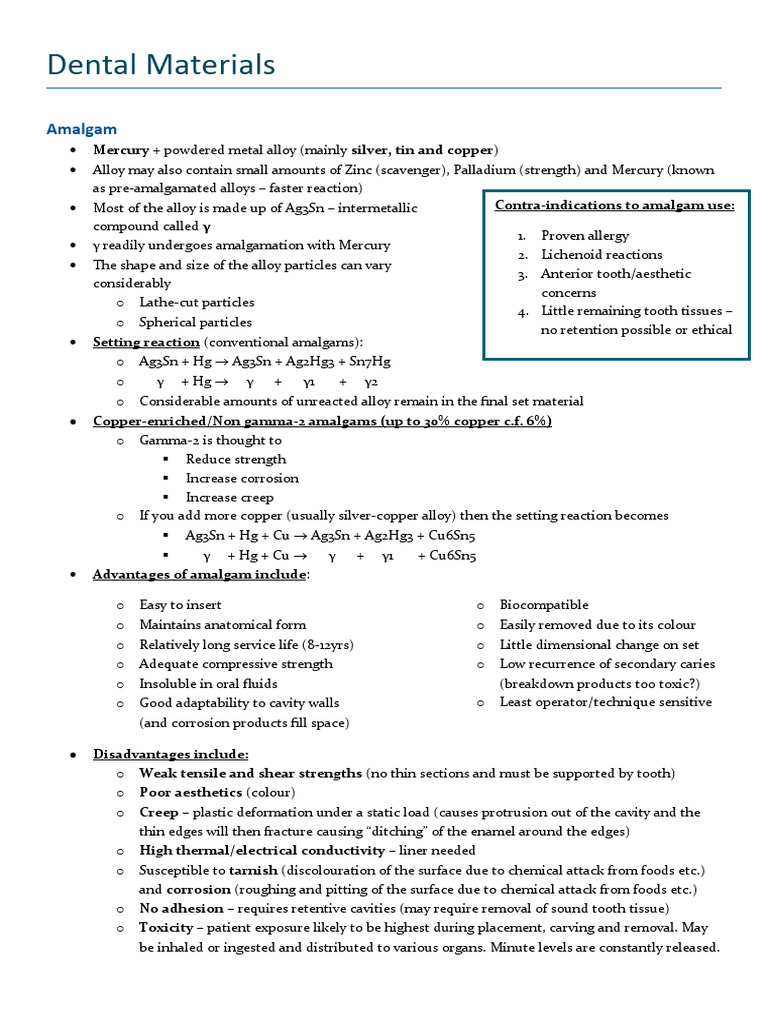 Dental Materials | PDF | Dental Composite | Dental Material